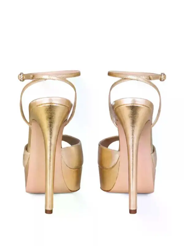 ANDREA WAZEN Metallic-effect Platform Sandals