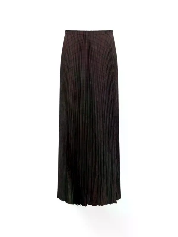 Aspesi Check-print Pleated Maxi Skirt