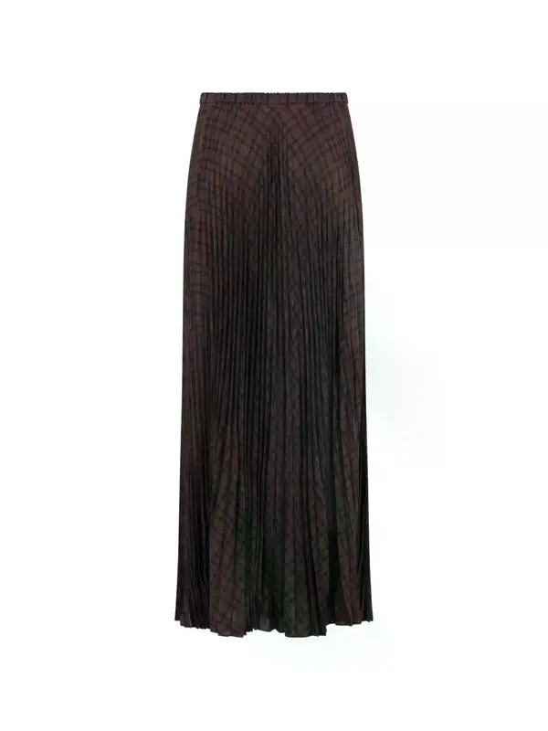 Aspesi Check-print Pleated Maxi Skirt
