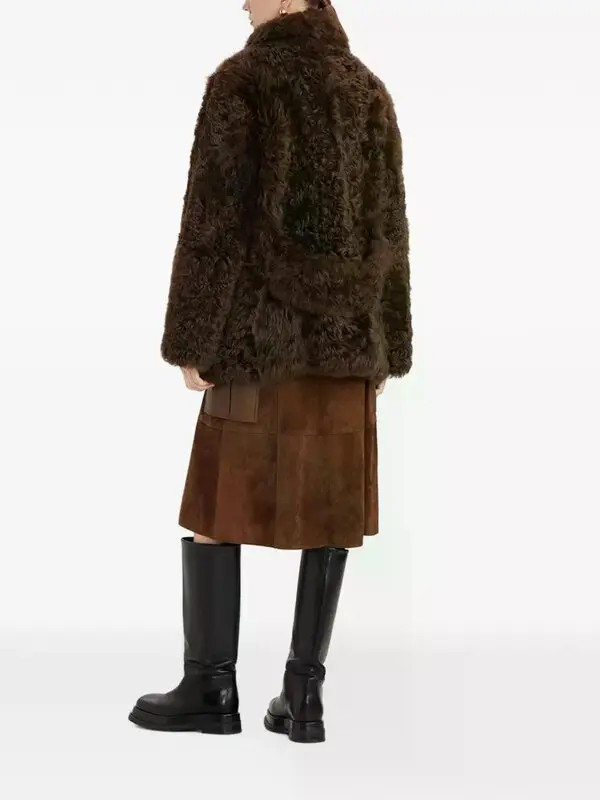 Ports 1961 Double-breasted Shearling-texture Coat
