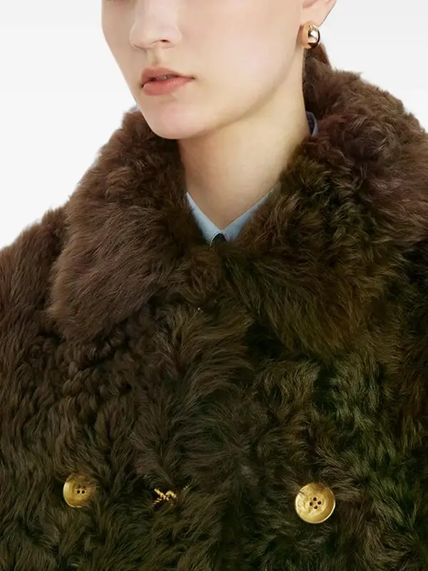 Ports 1961 Double-breasted Shearling-texture Coat