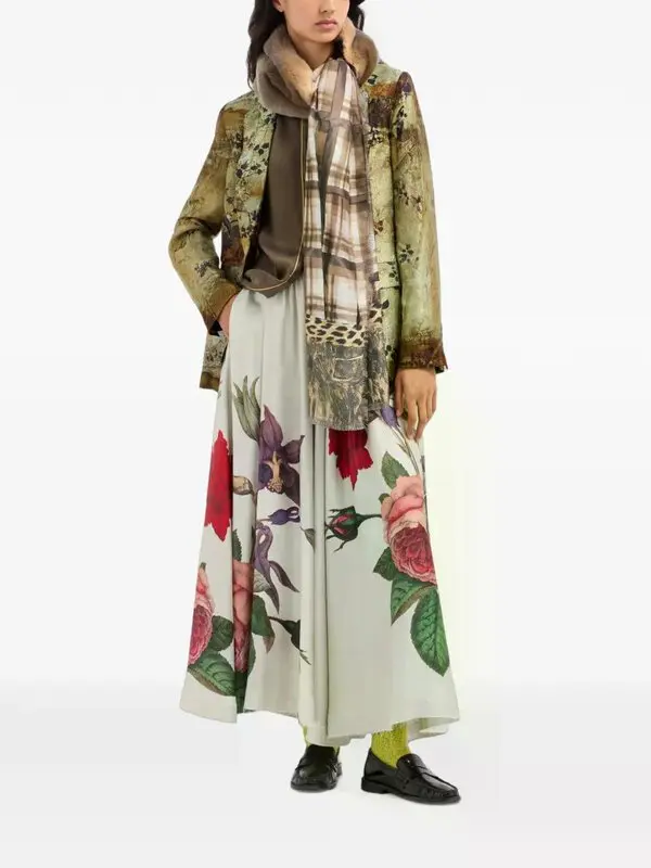 PIERRE-LOUIS MASCIA Botanical-print Silk Maxi Skirt