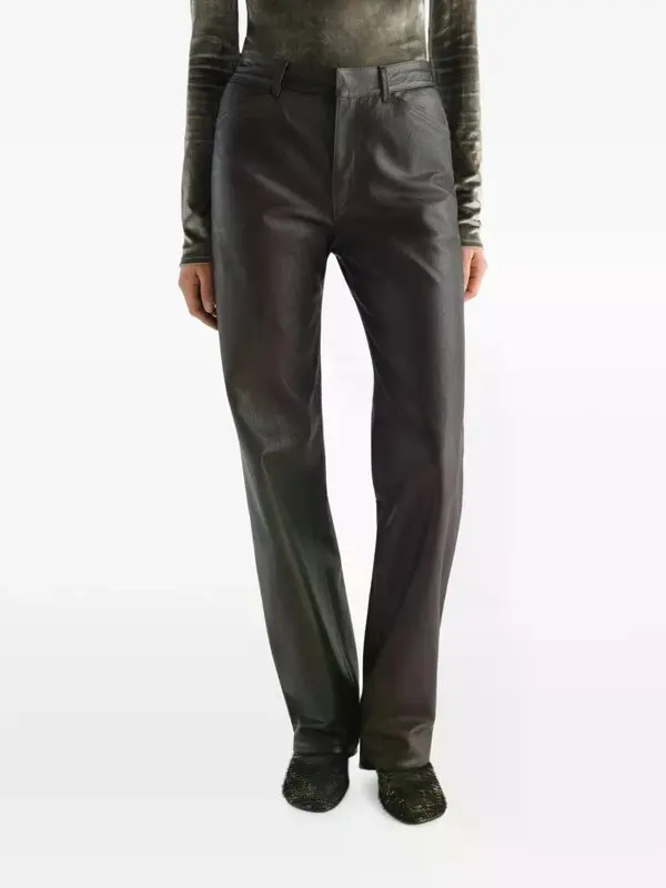LEMAIRE Glossy Leather Straight Pants