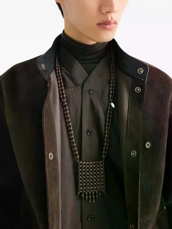 LEMAIRE Grigri Bag Necklace - Brown