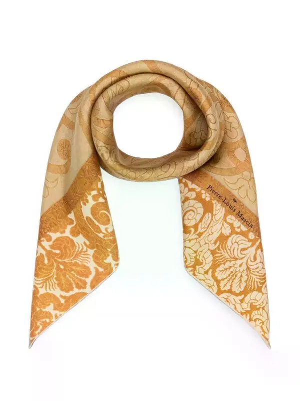PIERRE-LOUIS MASCIA Aloeuw Floral-print Silk Scarf - Neutrals