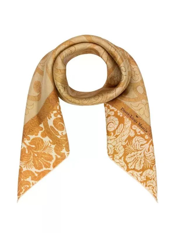PIERRE-LOUIS MASCIA Aloeuw Floral-print Silk Scarf - Neutrals