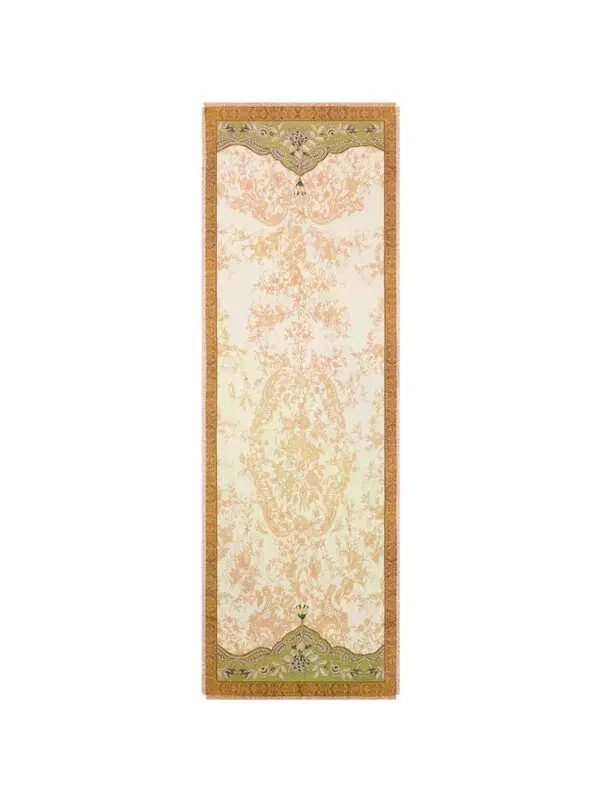 PIERRE-LOUIS MASCIA Fancy Floral-print Silk Scarf - Neutrals