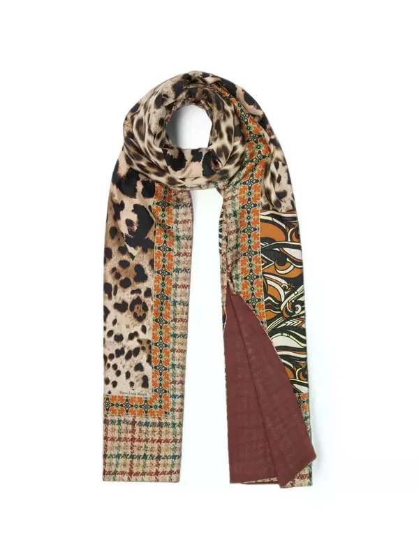 PIERRE-LOUIS MASCIA Aloewon Leopard-print Geometric Scarf