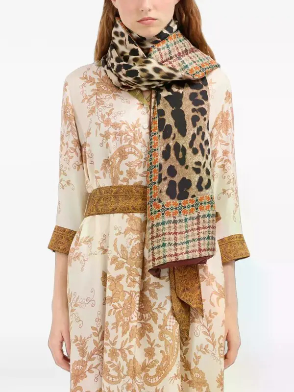 PIERRE-LOUIS MASCIA Aloewon Leopard-print Geometric Scarf