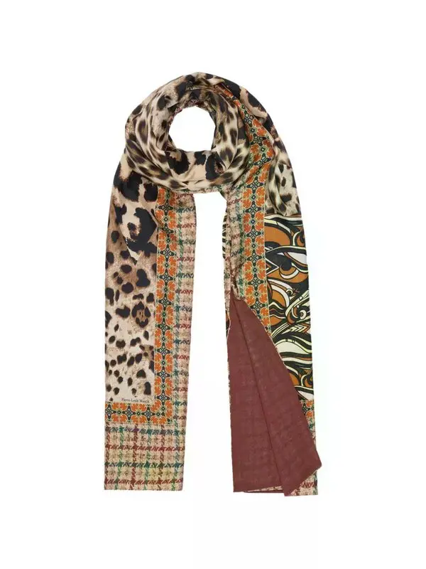PIERRE-LOUIS MASCIA Aloewon Leopard-print Geometric Scarf - Brown