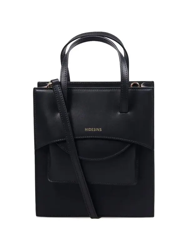 HIDESINS Pocket Medium Leather Handbag - Black