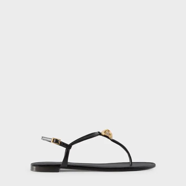 GIUSEPPE ZANOTTI Flat Leather Thong Sandal