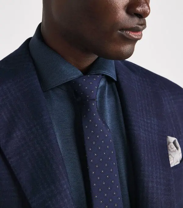 Eleventy Silk Geometric Tie - Blue