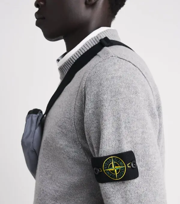 Stone Island Virgin Wool-blend Compass Sweater - Grey