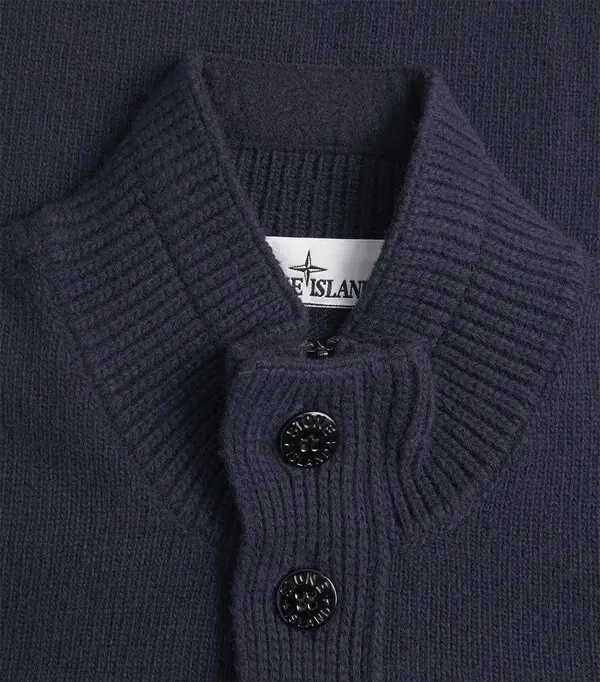 Stone Island Wool-blend Button-up Sweater