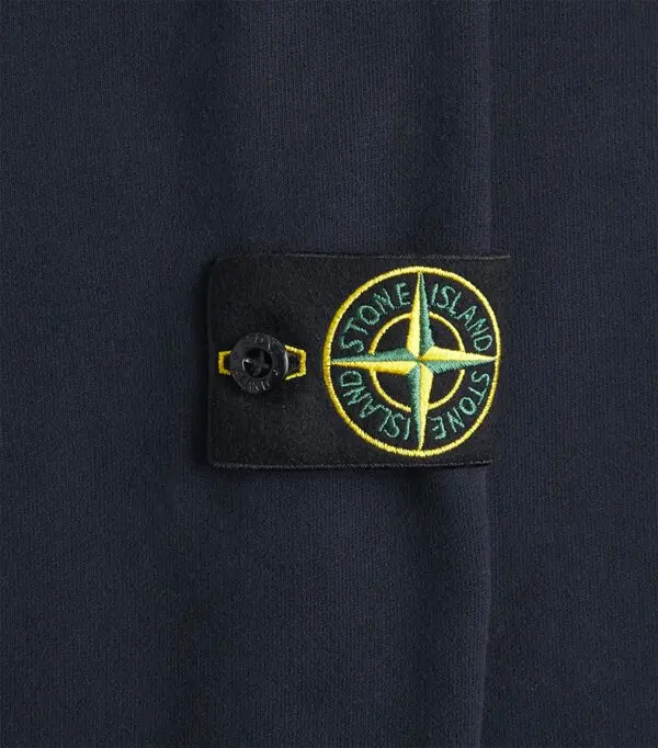 Stone Island Cotton Compass Logo Sweatshirt - Navy