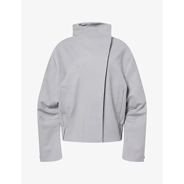 SIR. Belle Funnel-neck Wool-blend Bomber Jacket