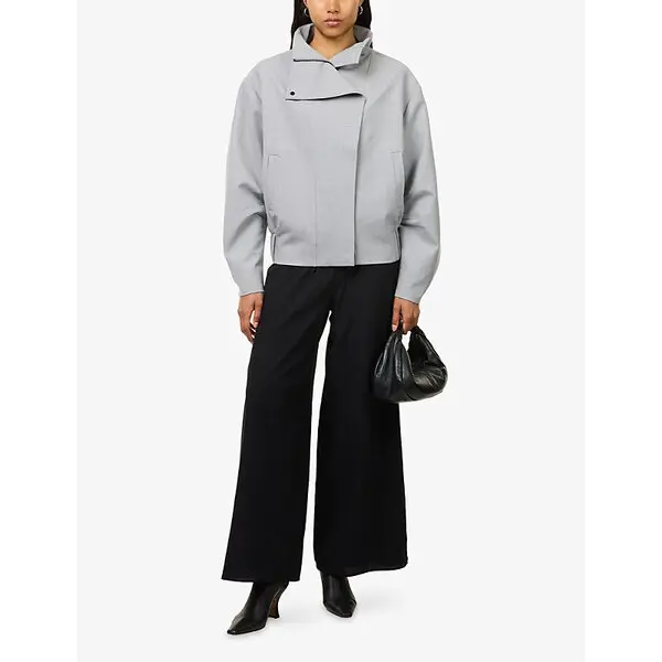 SIR. Belle Funnel-neck Wool-blend Bomber Jacket