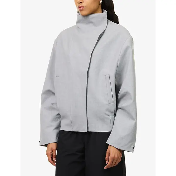 SIR. Belle Funnel-neck Wool-blend Bomber Jacket
