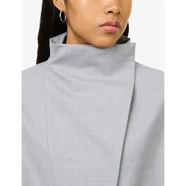 SIR. Belle Funnel-neck Wool-blend Bomber Jacket