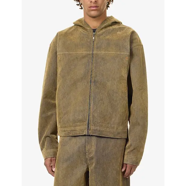 DAILY PAPER Velvet Shield Hooded Denim Jacket