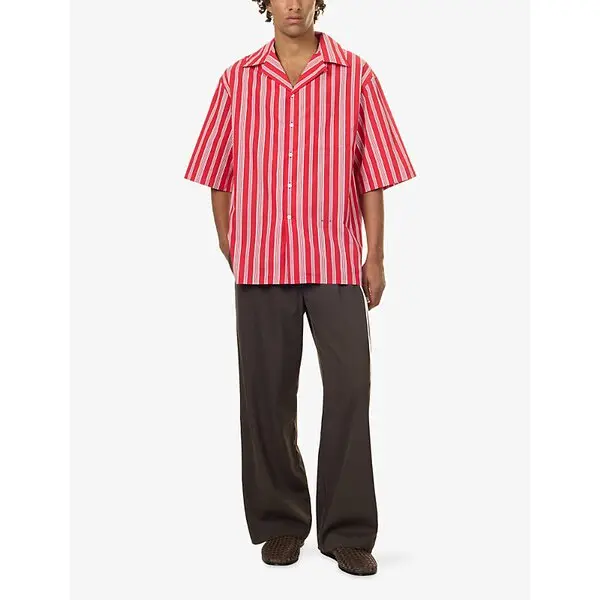Marni Pinstripe Short-sleeve Cotton-blend Shirt