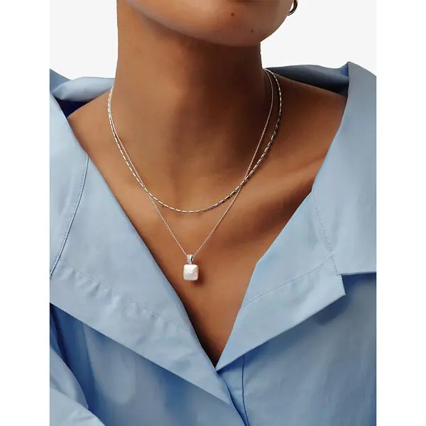 MISSOMA Square Pearl Baya Sterling- Pendant Necklace