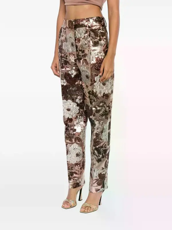 Elie Saab Floral-brocade Trousers