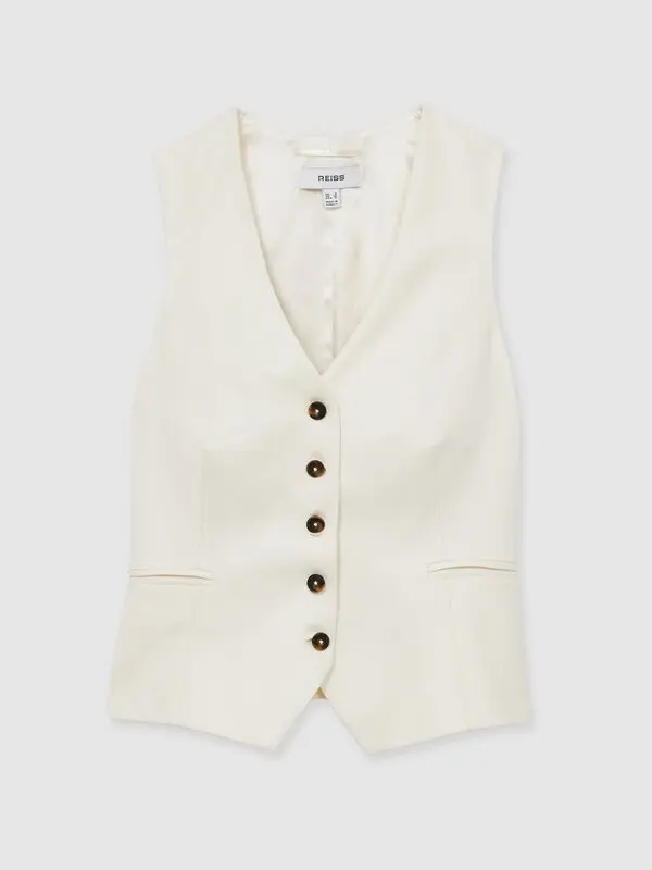 REISS Milllie Woven Single-breasted Waistcoat
