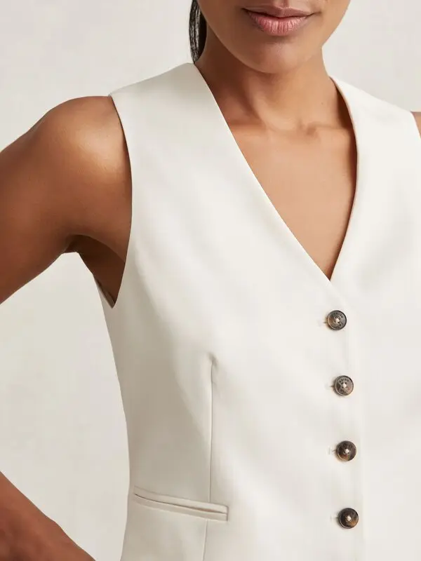 REISS Milllie Woven Single-breasted Waistcoat