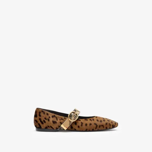 Burberry Leopard Print Robin Ballerinas - Leopard/black