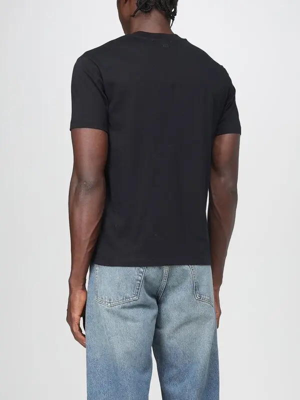 AMI Paris Organic Cotton Crewneck T-shirt With De Coeur Embroidery