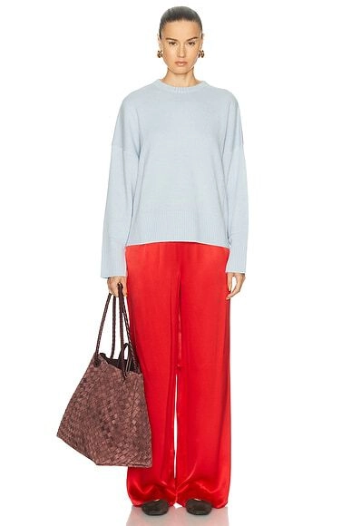 Loulou De Saison Anton Long Sleeve Crewneck Sweater - Light Blue