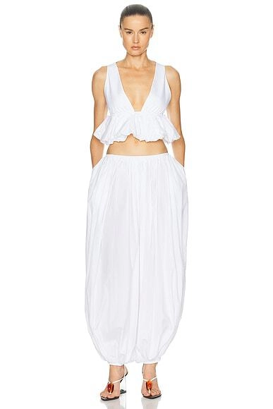 Alaïa Peplum Openwork Crop Top