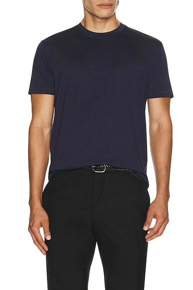 TOM FORD Lyocell Cotton Crew Neck - Ocean Cavern