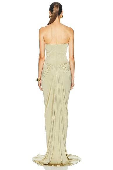 ILKYAZ OZEL The New Arrivals Strapless Corset Maxi Dress