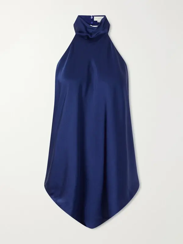 Stella McCartney Backless Halterneck Satin Blouse