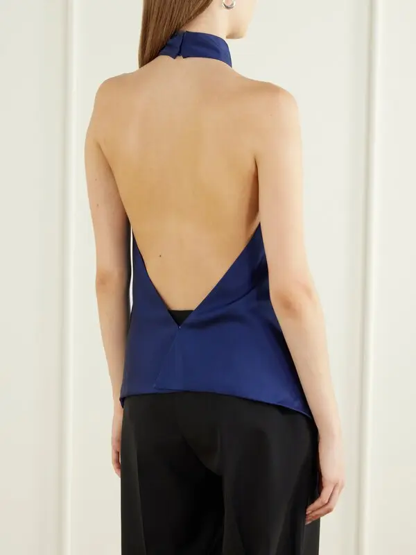 Stella McCartney Backless Halterneck Satin Blouse