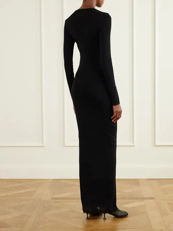 JEAN PAUL GAULTIER Logo Embellished Mesh Maxi Dress