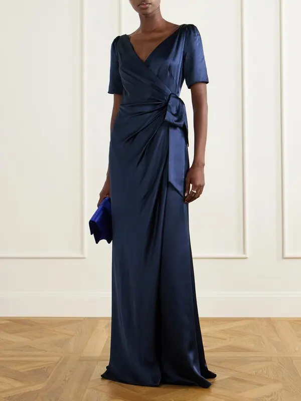 Saloni Marilyn Silk-satin Gown