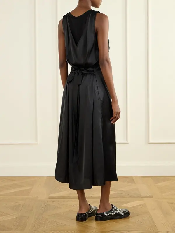 Simone Rocha Bow-detailed Embroidered Satin Midi Dress