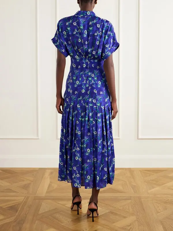 Saloni Riya Floral-printed Chiffon Midi Dress