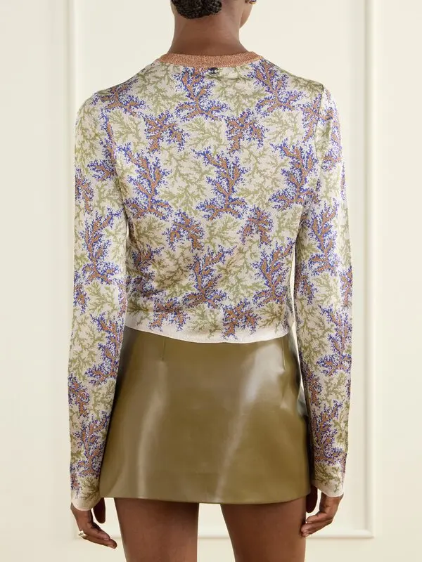 Rabanne Cropped Jacquard Cardigan