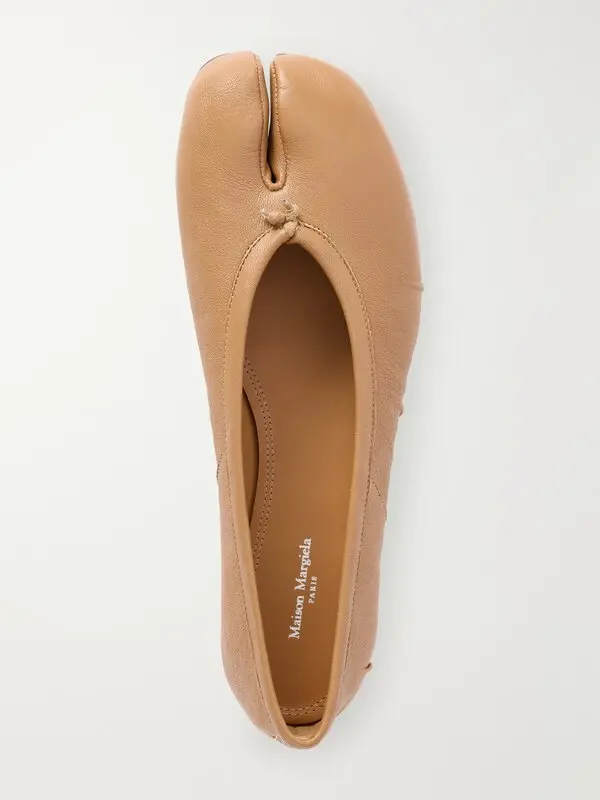 MAISON MARGIELA Tabi Split-toe Textured-leather Ballet Flats