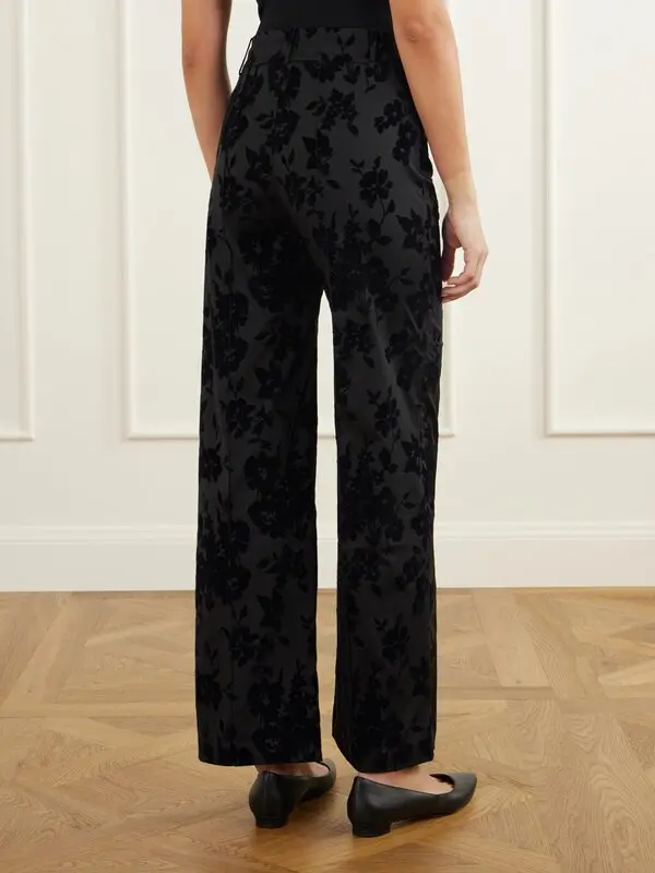DESTREE Yoshitomo Flocked Straight-leg Pants
