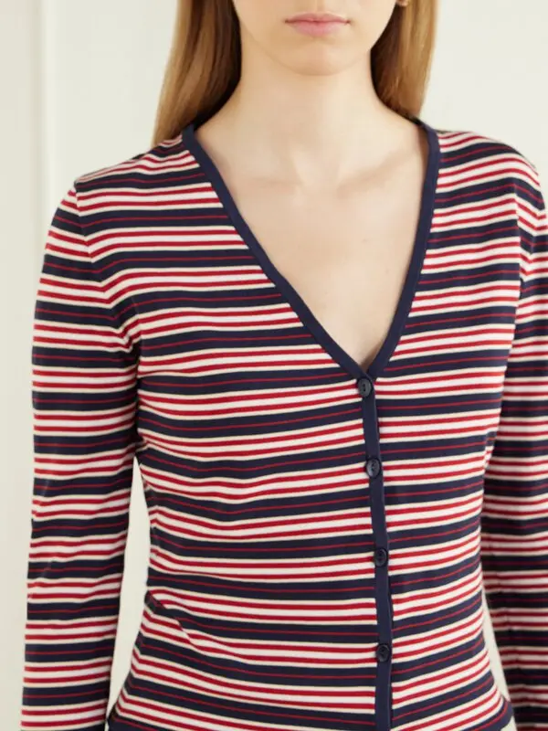 Faithfull The Brand Doris Striped Cotton-blend Cardigan