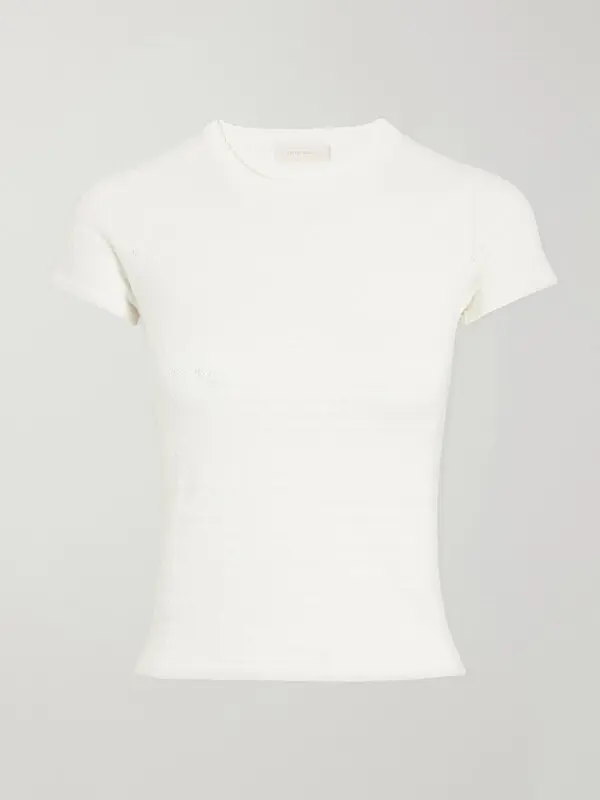 Faithfull The Brand Lisandra Scalloped Stretch Cotton-blend T-shirt