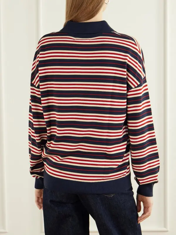 Faithfull The Brand Harlow Striped Knitted Polo Shirt