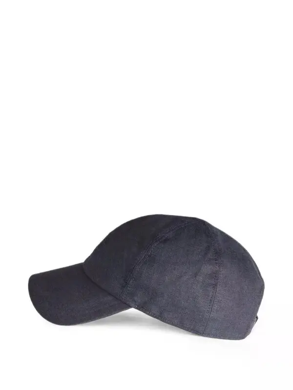 Orlebar Brown Barney Embroidered Linen Baseball Cap