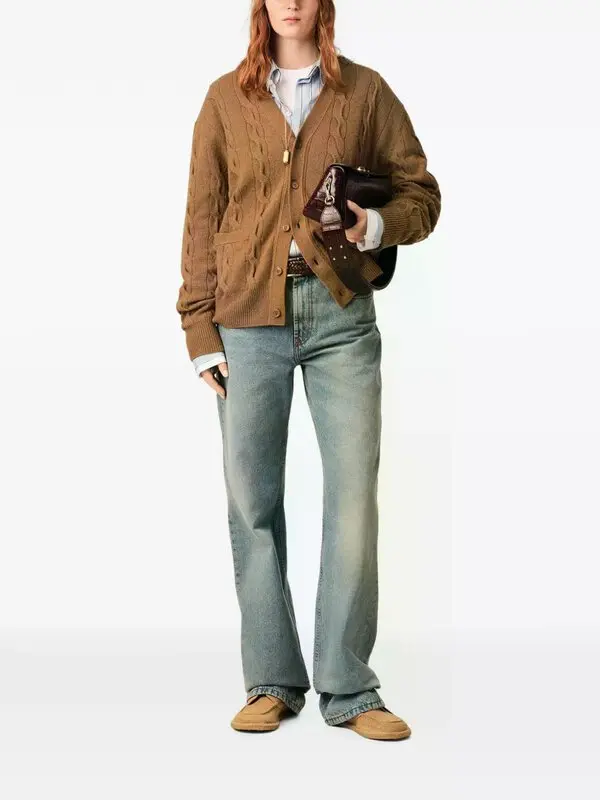 AMI Paris Cable Wool Cardigan